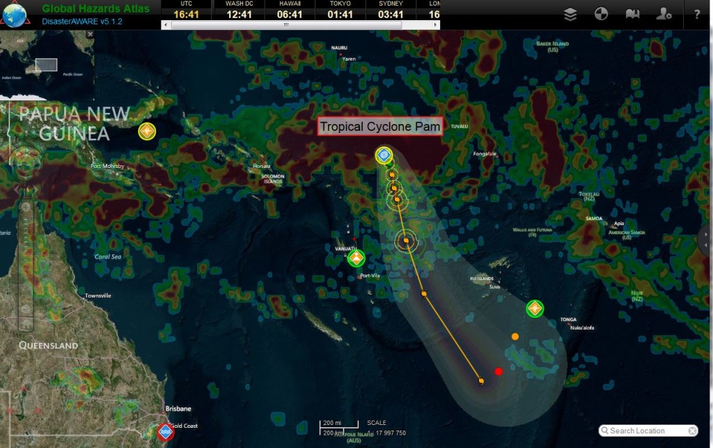 Tropical Cyclone Pam Map Track Path - Extreme Storms