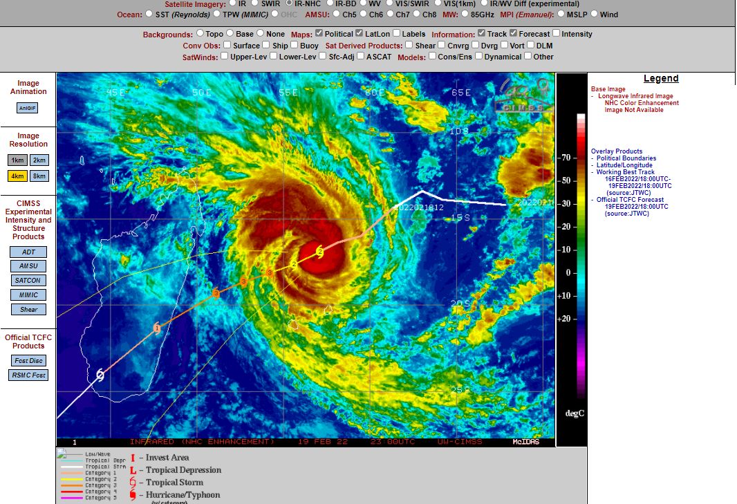 Tropical Cyclone Emnati - Mauritius to Madagascar - February 20 to 23 ...